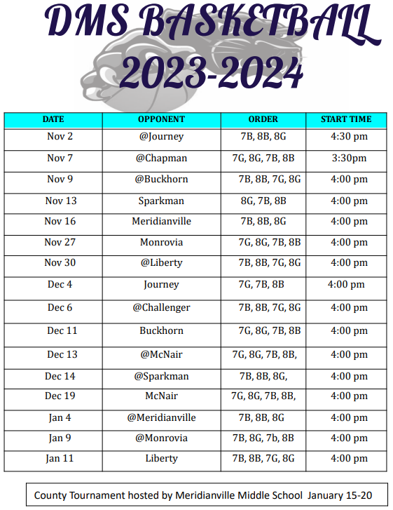 Athletics / DMS Sports Schedules