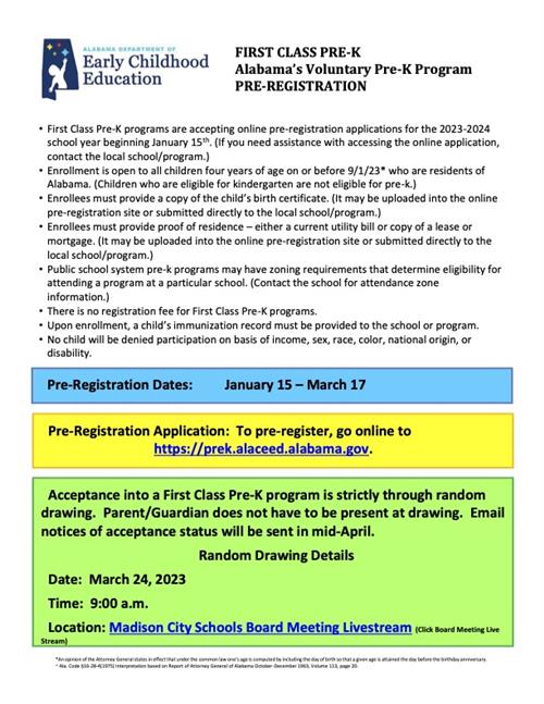 MCS First Class Pre-K Center / Homepage