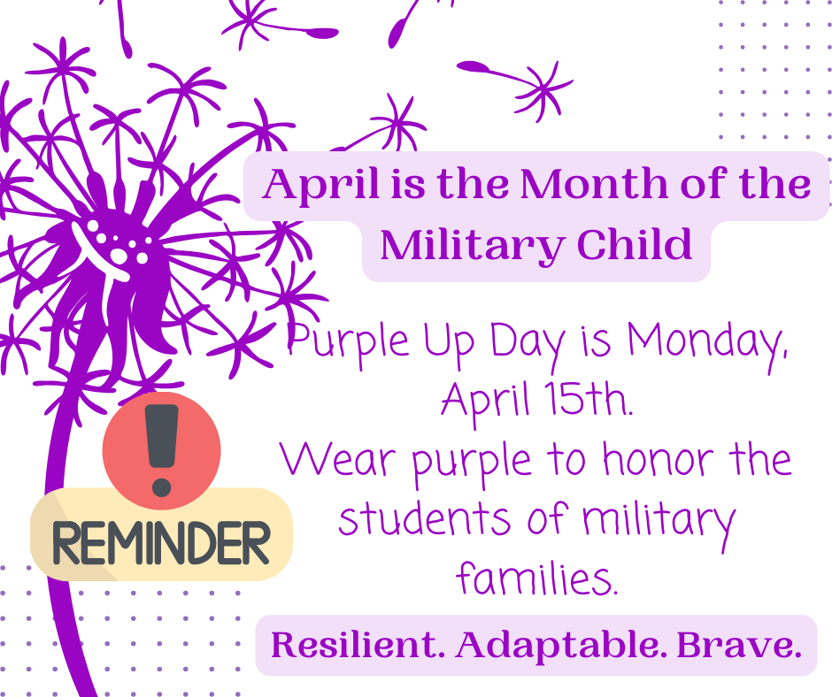 Military Families - Purple Star Families / Purple Up Day