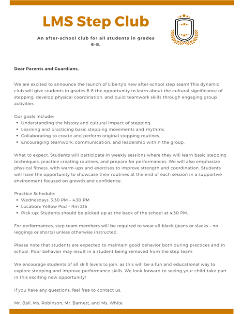 Step Club / Forms and Links