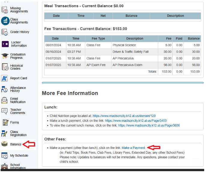 Parent Resources / Fee Payments